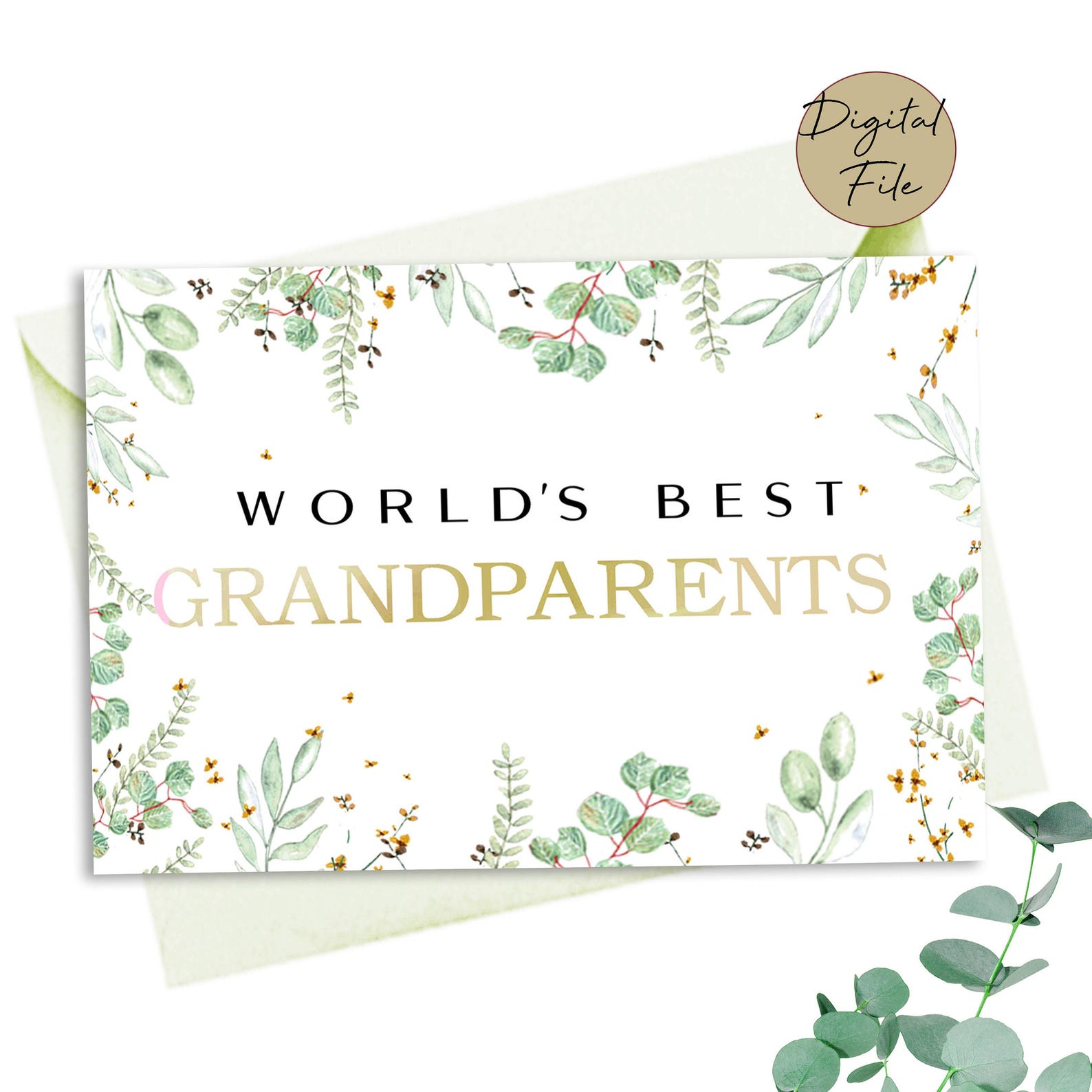 Grandparents Day Card Printable, Worlds Best Grandparents Card ...