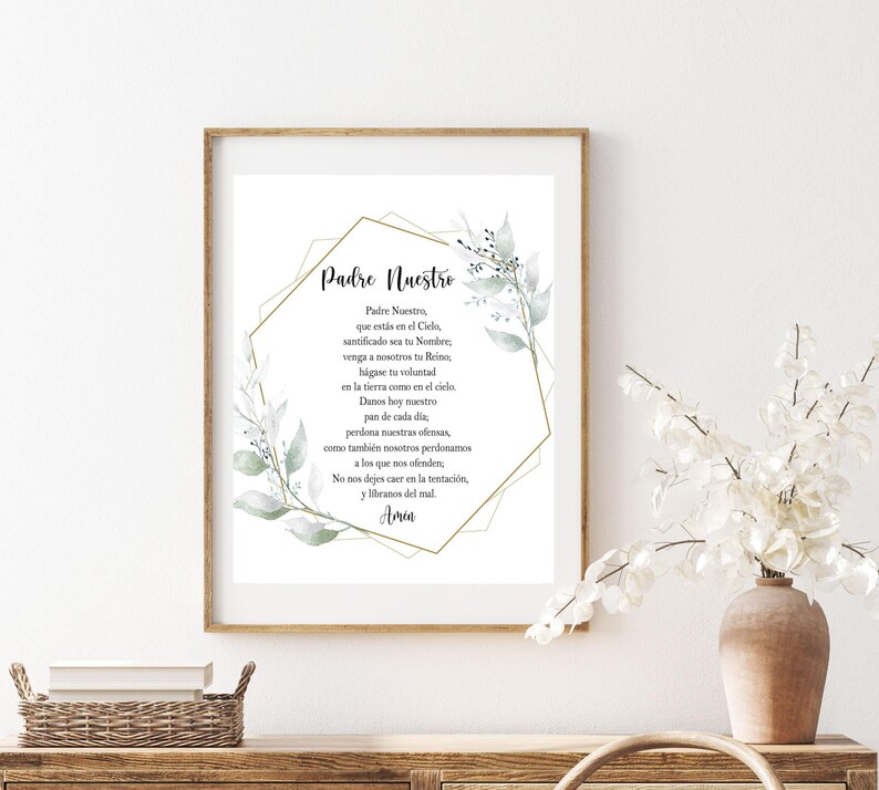 Padre Nuestro, Spanish the Lord's Prayer , Oración Del Padre Nuestro ...