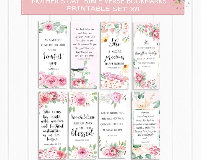 Mother's Day Bible Verses Bookmarks Christian Mother Day Bible ...