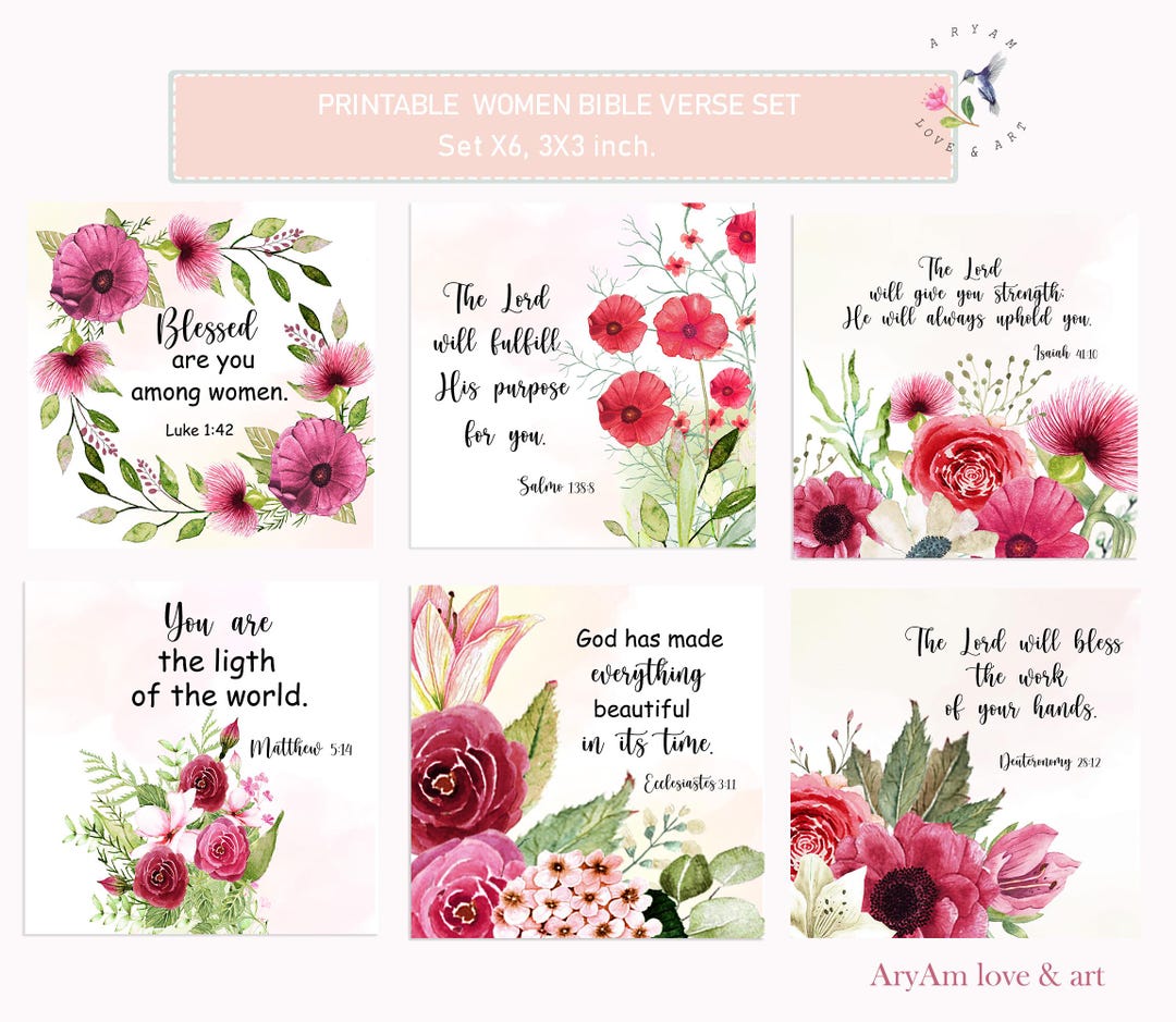 Printable Mother's Day Scripture Cards, Women Bible Verse Cards, Mother ...