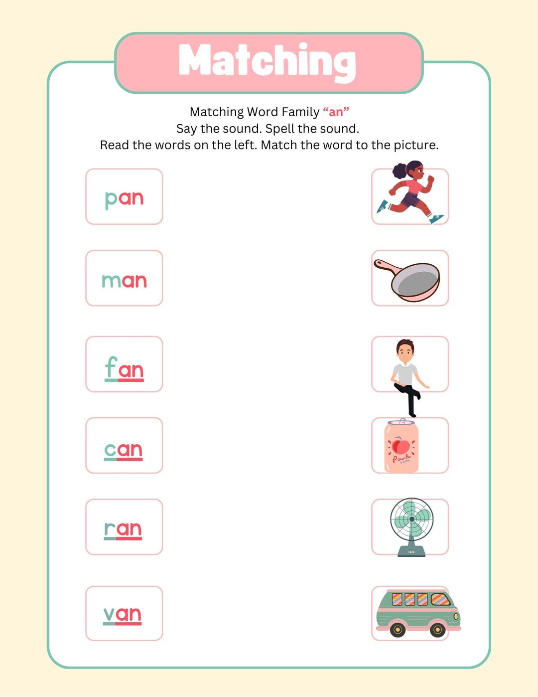 Word Family "an." Word Families, Word Family, Kindergarten & Grade 1 ...