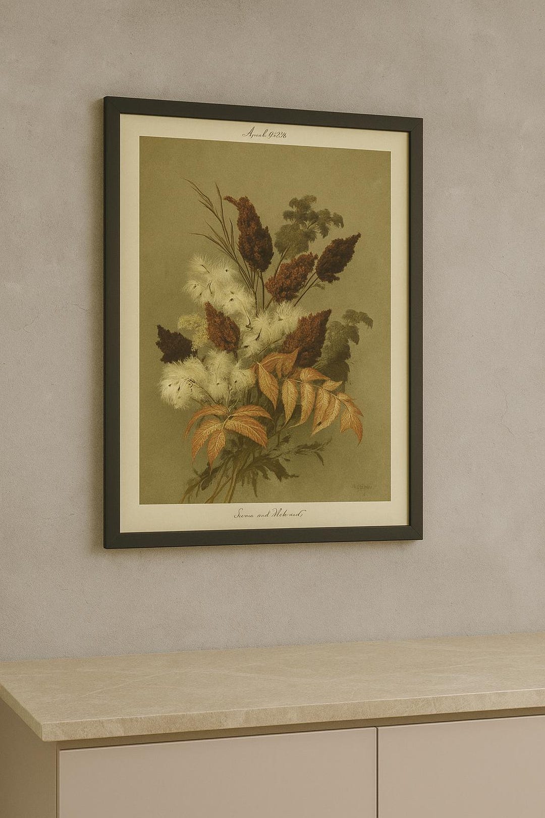Vintage Botanical Wall Art – “sumac and Milkweed” 1876 Print, Autumn ...