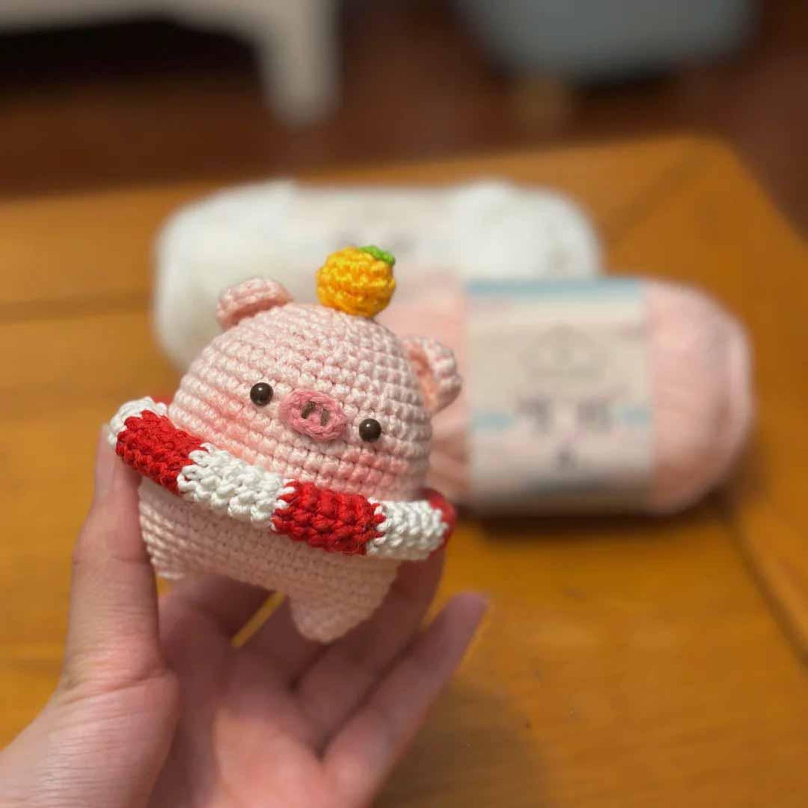 Floatie Piggy Crochet Pattern Swimming Pig With Orange Amigurumi Cute ...