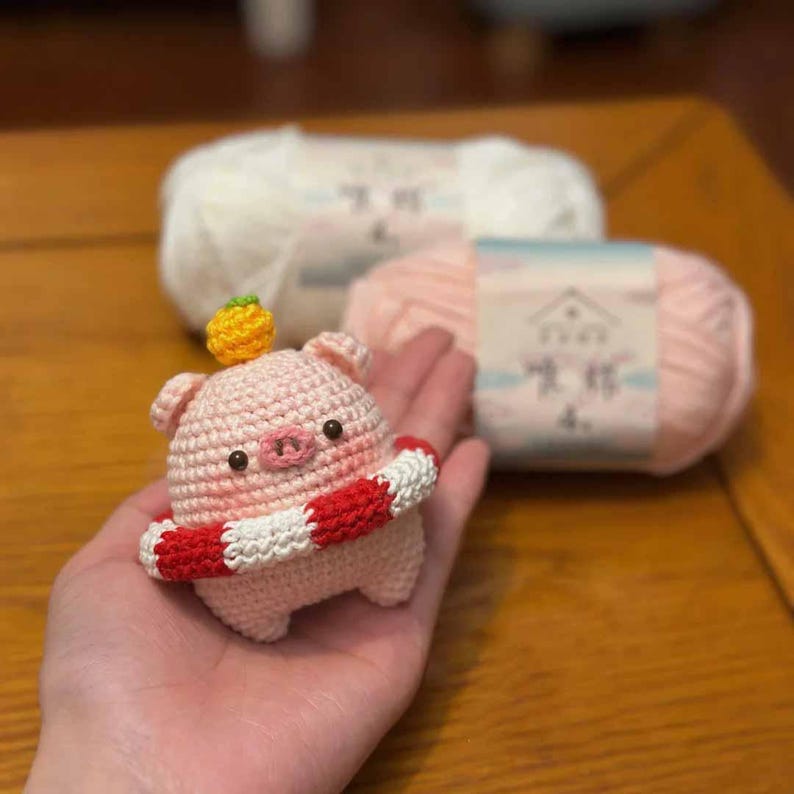 Floatie Piggy Crochet Pattern Swimming Pig With Orange Amigurumi Cute ...