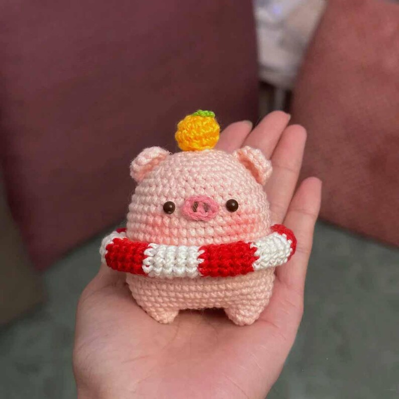 Floatie Piggy Crochet Pattern Swimming Pig With Orange Amigurumi Cute ...