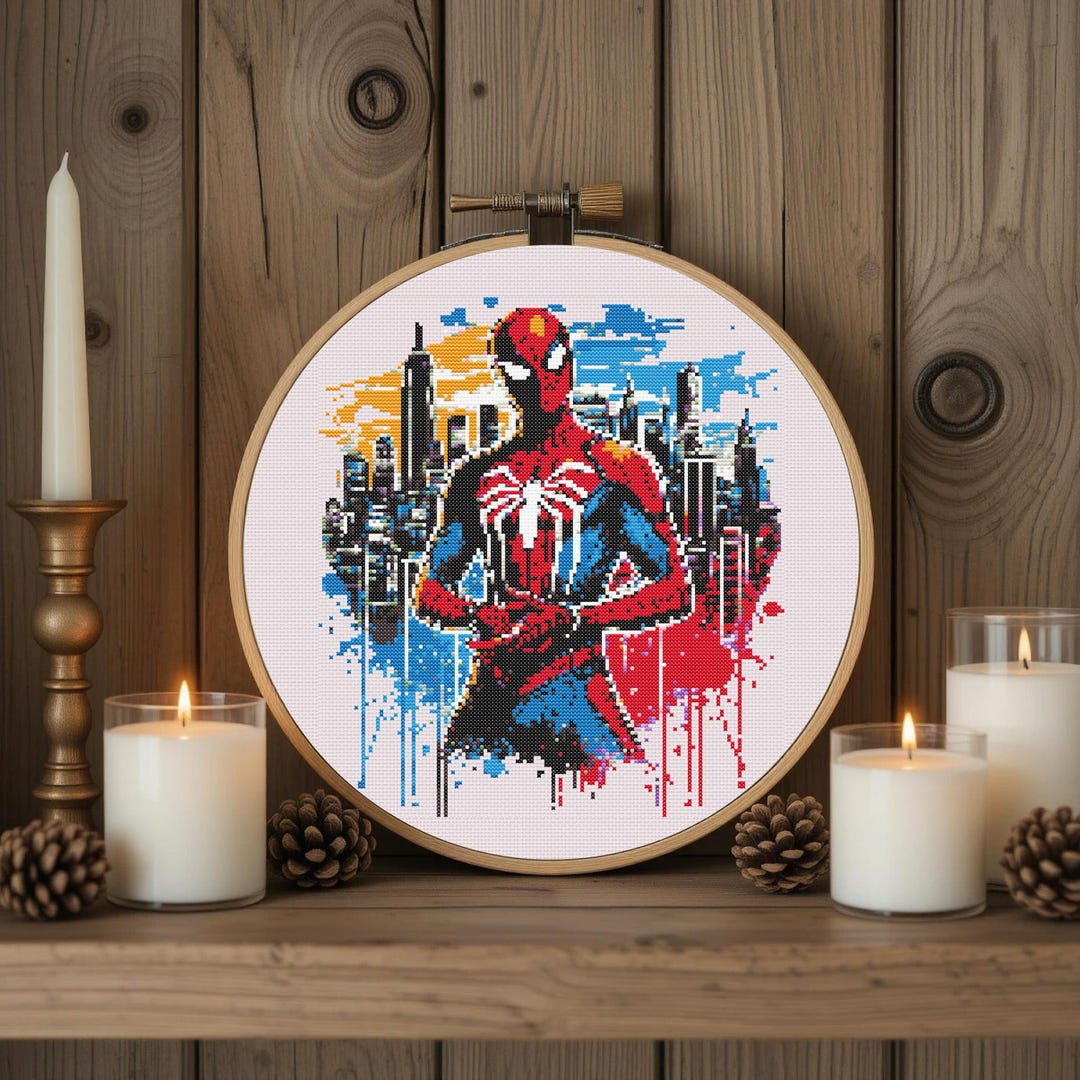 Spiderman New York Cross Stitch Pattern: Hero PDF (instant Download) - Etsy