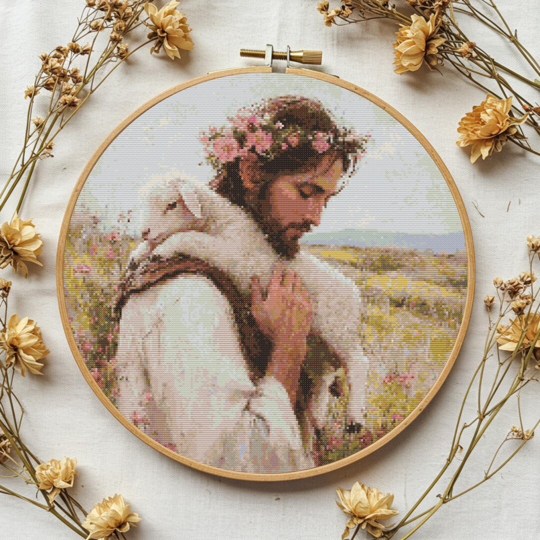 Faith Cross Stitch Pattern Jesus Christ the Good Shepherd Cross Stitch ...