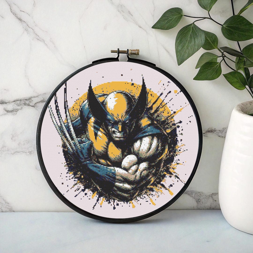Mutant Wolverine Cross Stitch Pattern | Comic Hero Embroidery (PDF ...