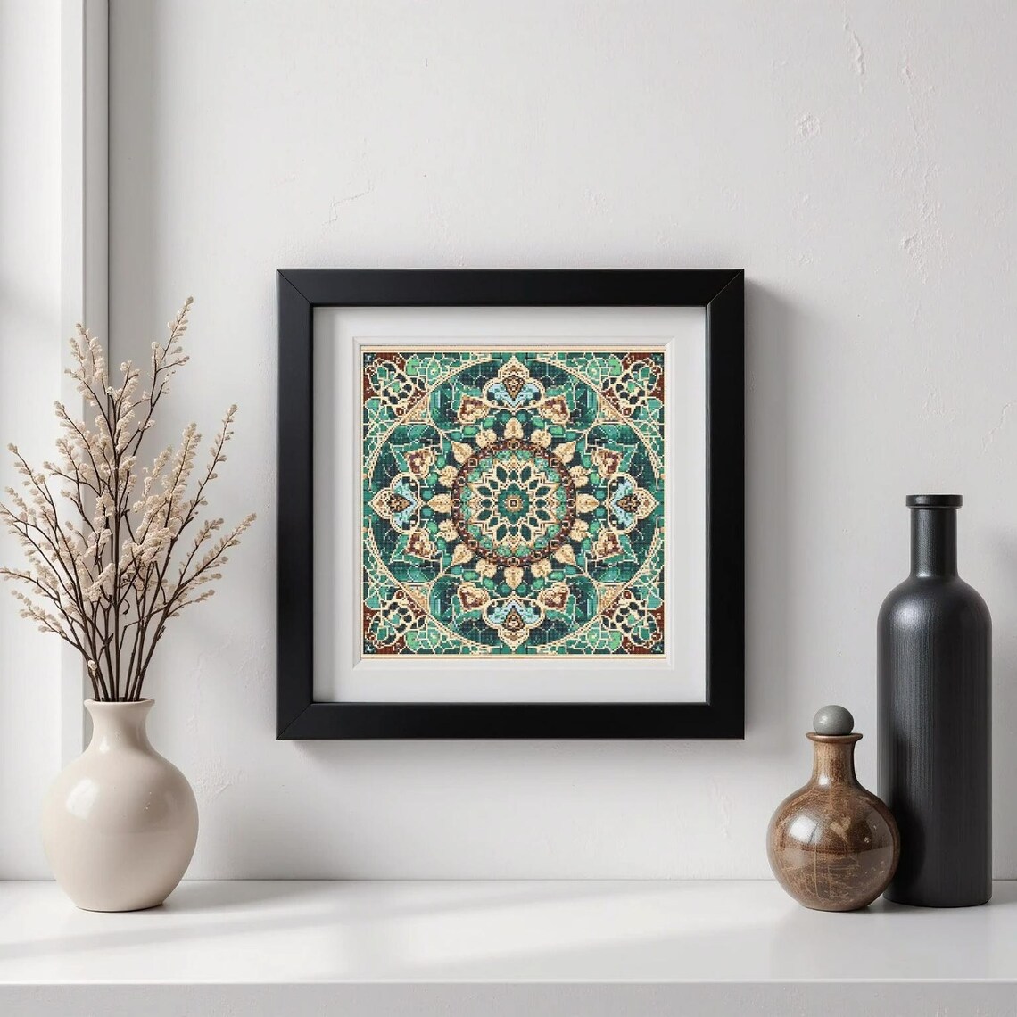 Turkish Carpet Cross Stitch Pattern: Floral Mandala (PDF Pattern) - Etsy