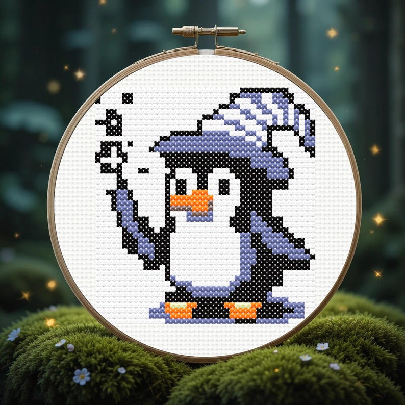 Penguin Cross Stitch Pattern PDF - Instant Download, Penguin Embroidery ...