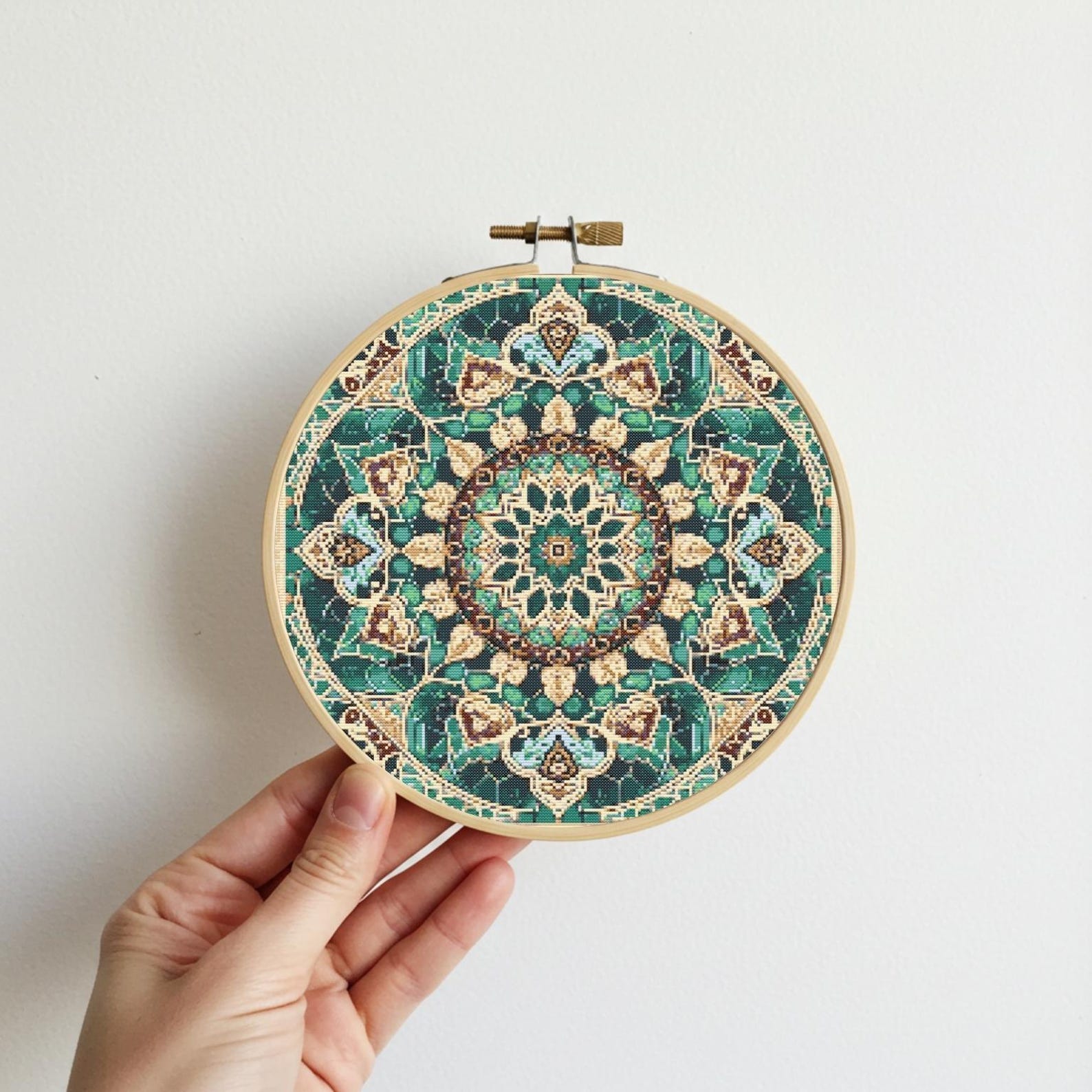 Turkish Carpet Cross Stitch Pattern: Floral Mandala (PDF Pattern) - Etsy