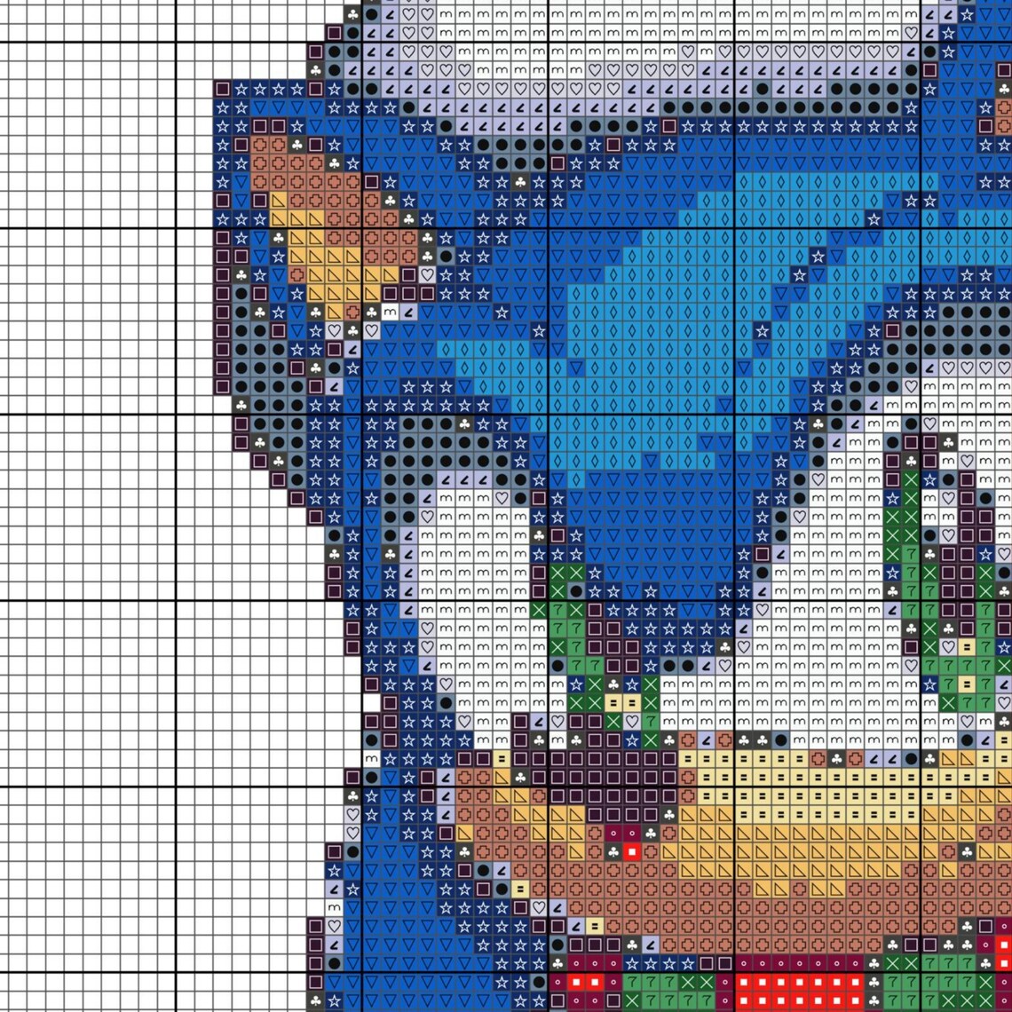 Winter Sonic Cross Stitch Pattern, Christmas Video Game Embroidery (PDF ...