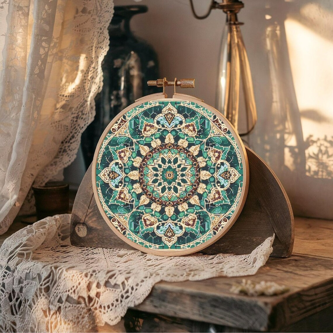 Turkish Carpet Cross Stitch Pattern: Floral Mandala (PDF Pattern) - Etsy