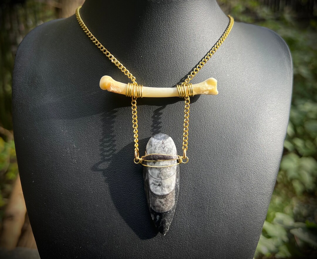 Orthoceras and Bobcat Foot Bone Talisman - Etsy