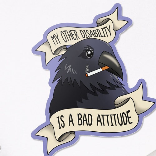 Cripplepunk Crow Sticker 3 Vinyl Funny Disabled - Etsy