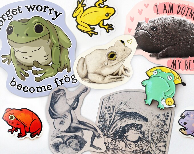 Forget Worry Frog Sticker Cute Frogs Toads Mental Health - Etsy