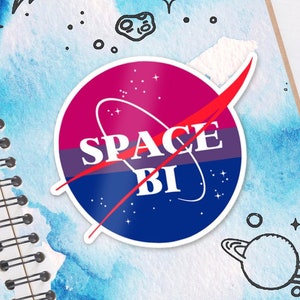 Space Bi Sticker 3 X 2.5 Bisexual Queer Pride LGBT Vinyl Sticker - Etsy