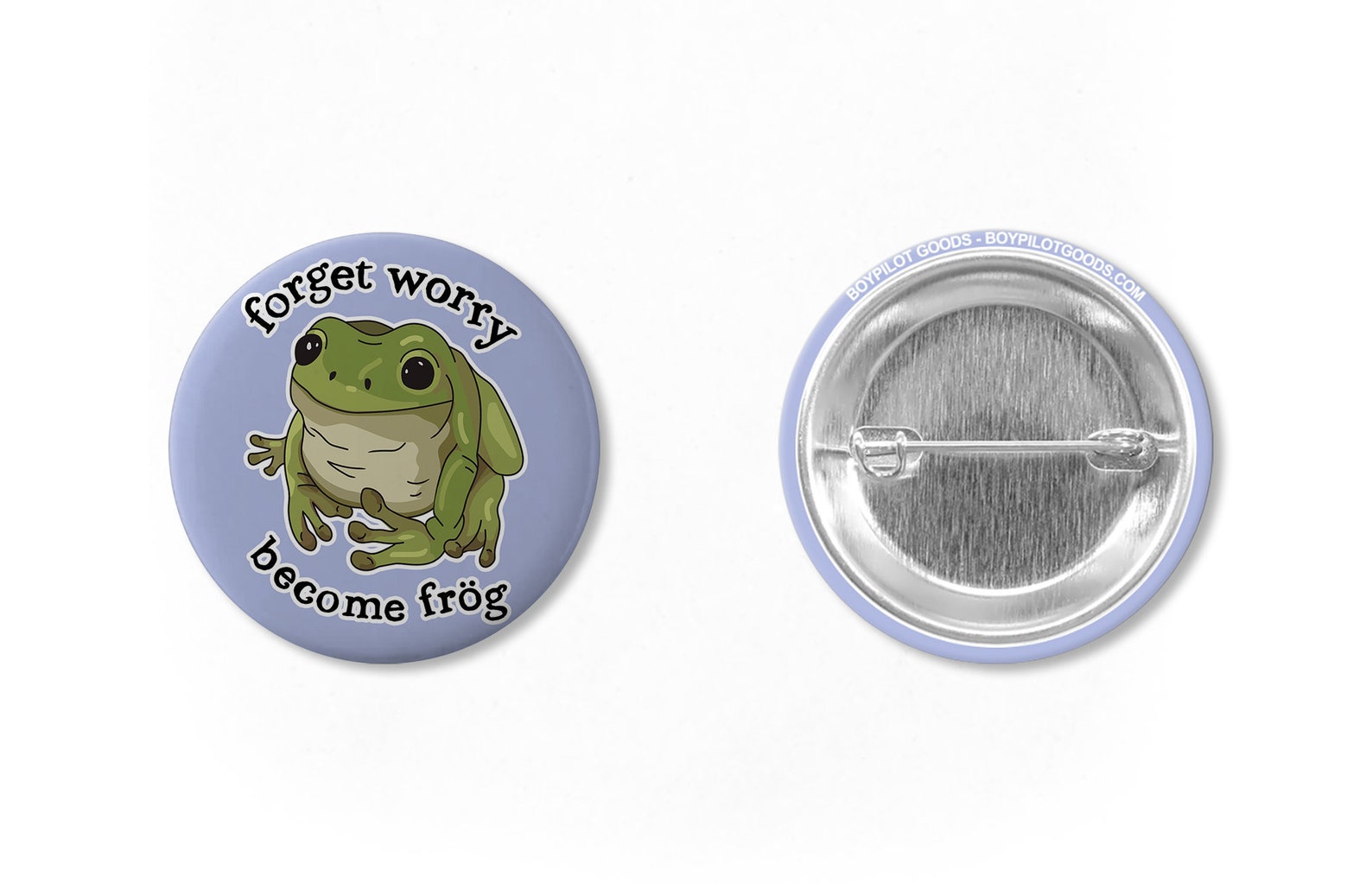 Forget Worry Become Frog Pin Funny Cute Anxiety Free Frog - Etsy