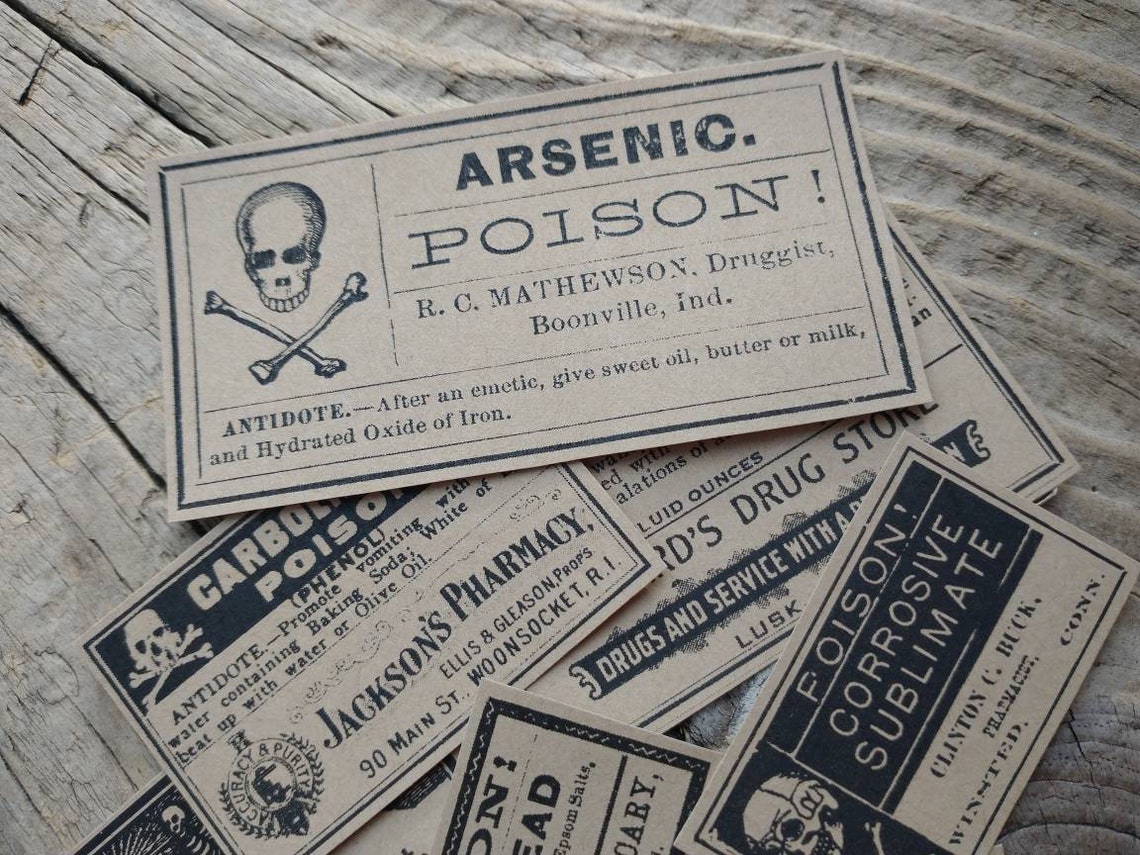 Vintage Poison Bottle Labels Kraft Paper Stickers 7 sticker | Etsy