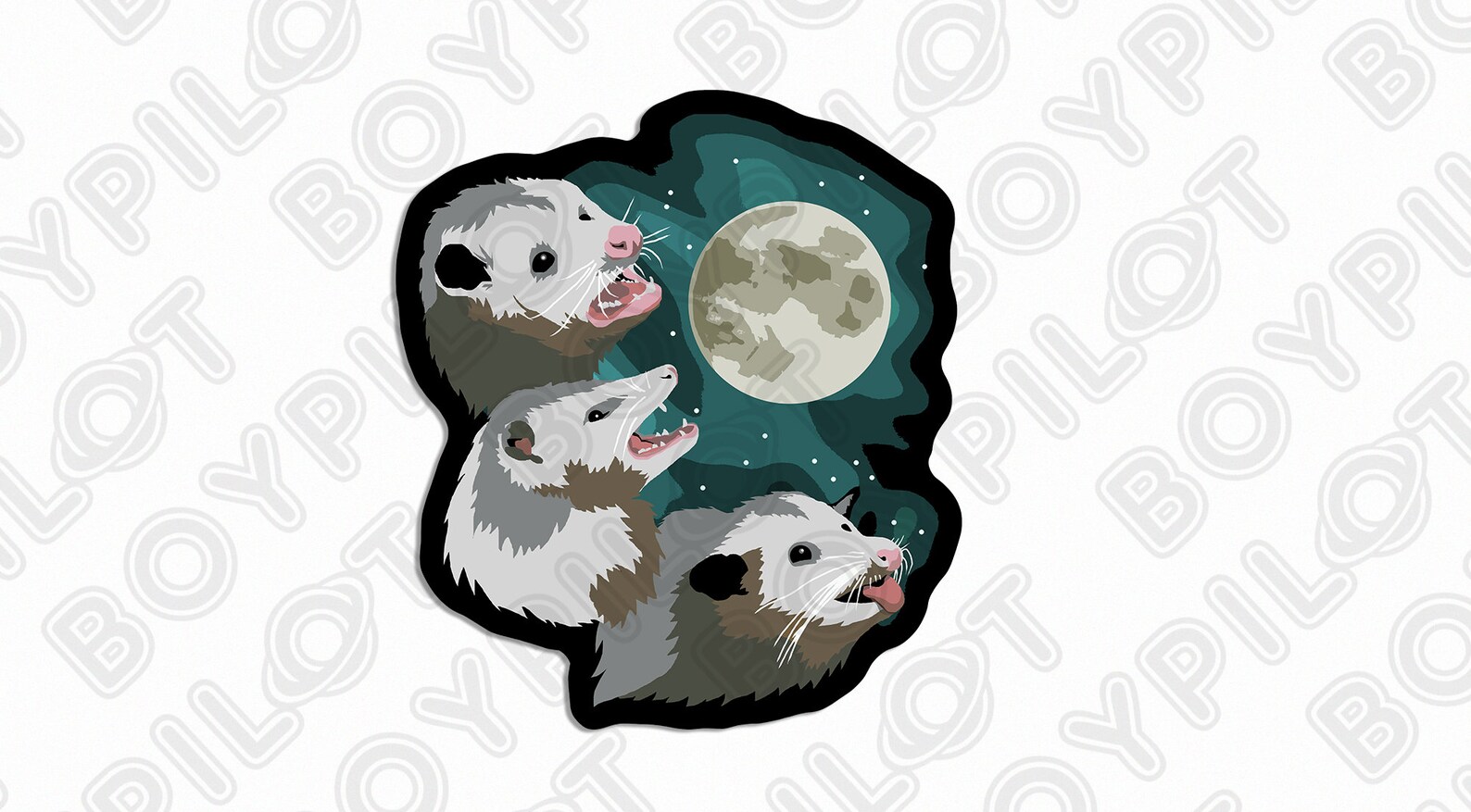 Possum Moon Sticker 3 X 3 Cute Funny Opossum - Etsy