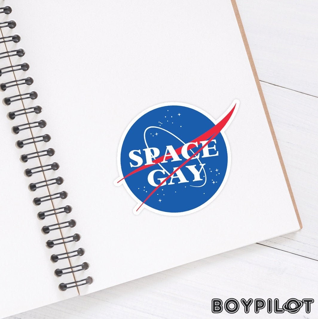 Space Gay sticker 3 x 2.5 Gay Lesbian Queer | Etsy