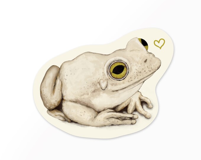 Cute Frog Sticker Adorable White and Green Mini Frog Small - Etsy