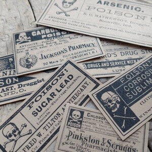 Vintage Poison Bottle Labels Kraft Paper Stickers (7 Sticker Pack) - Etsy
