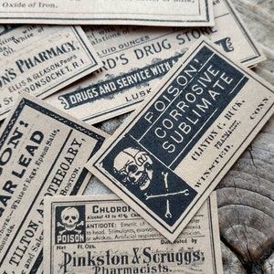 Vintage Poison Bottle Labels Kraft Paper Stickers (7 Sticker Pack) - Etsy