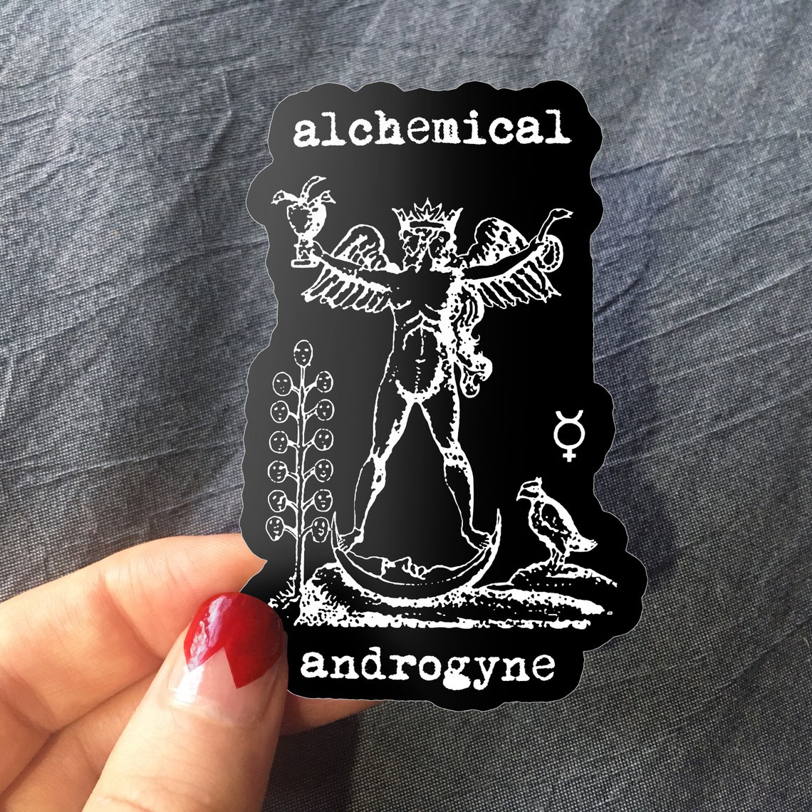 Alchemical Androgyne Sticker Androgyny Alchemy Nonbinary | Etsy