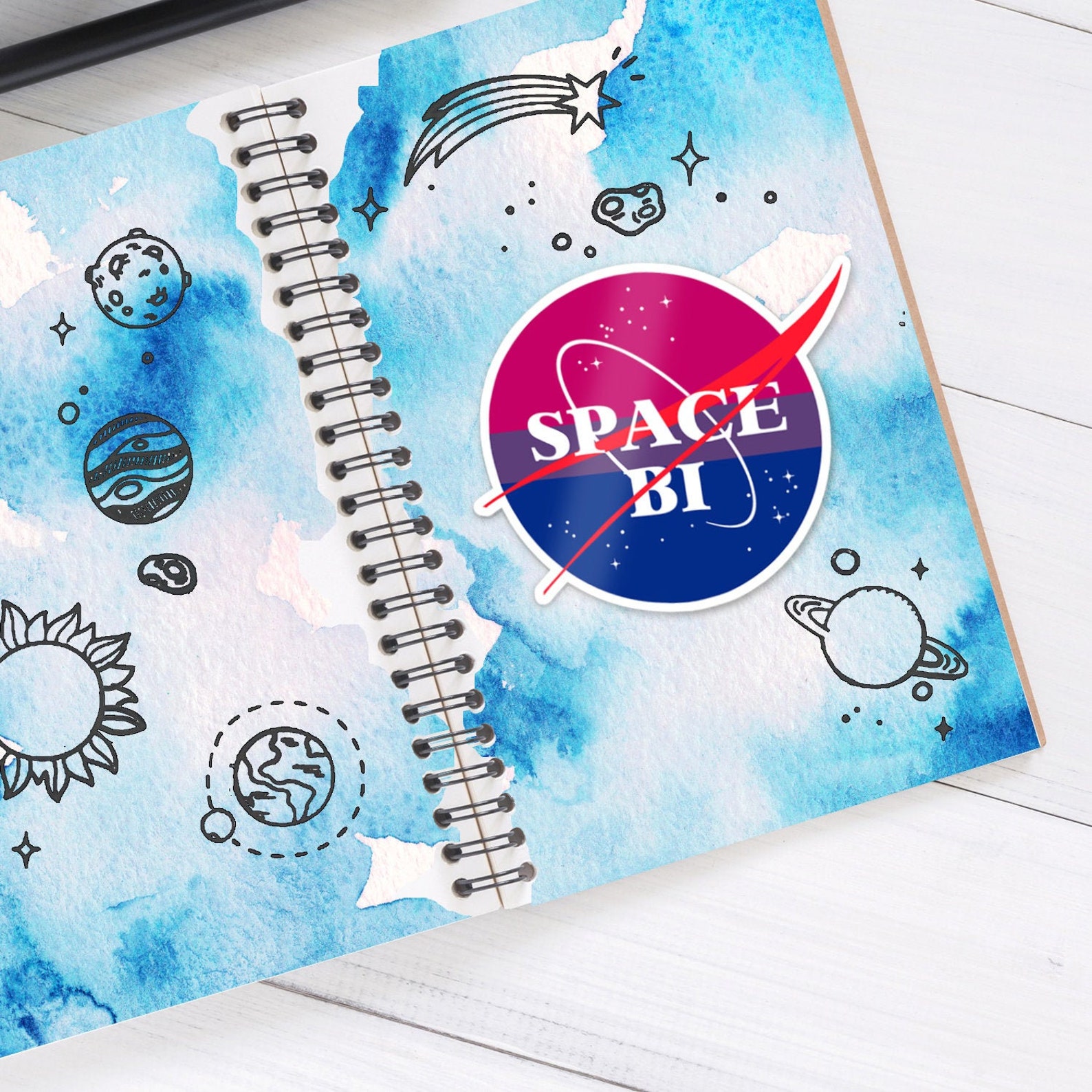 Space Bi Sticker 3 X 2.5 Bisexual Queer Pride - Etsy