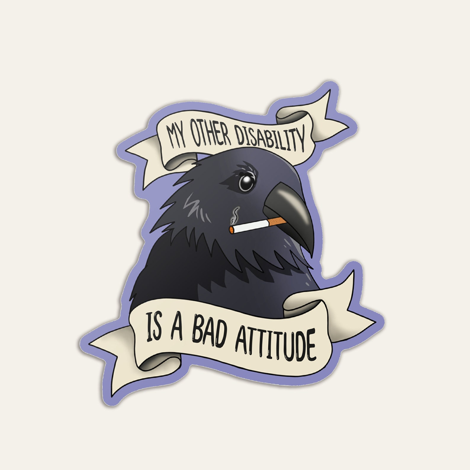 Cripplepunk Crow Sticker 3 Vinyl Funny Disabled - Etsy