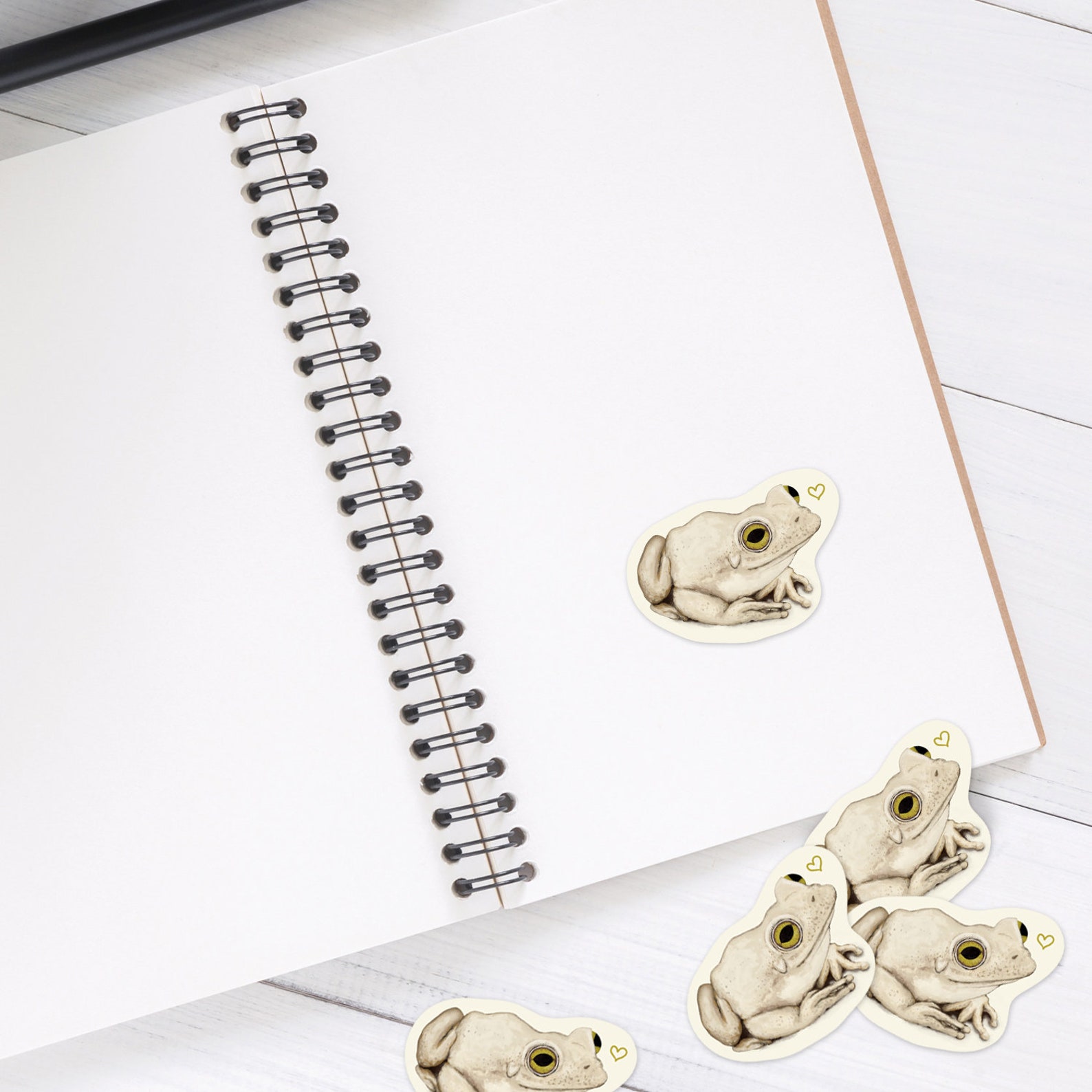 Cute Frog Sticker Adorable White and Green Mini Frog Small | Etsy