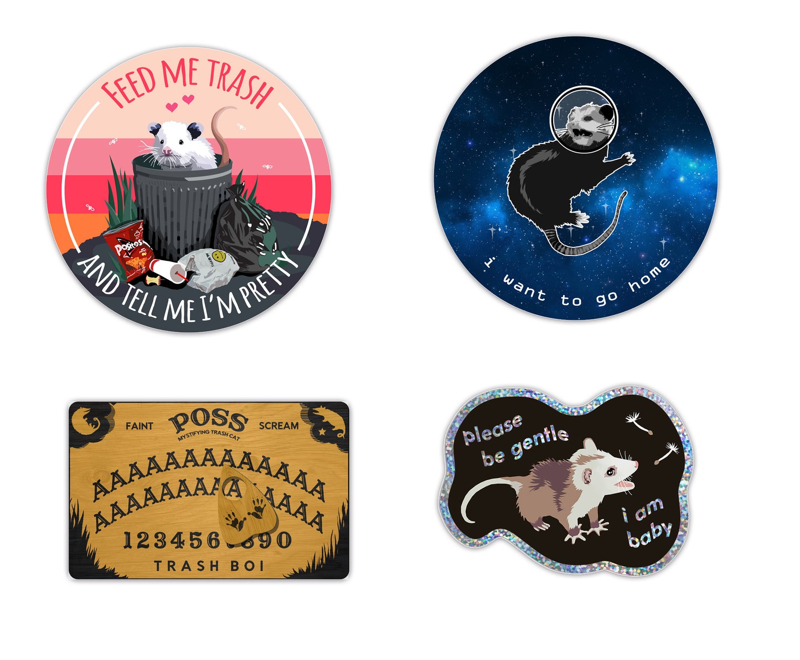 Possum Grab Bag Stickers Postcards Buttons & More | Etsy