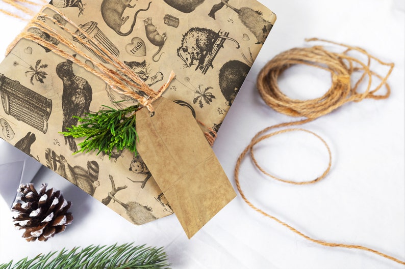 Trash Friends Wrapping Paper Funny Vintage Opossum Rat Crow - Etsy