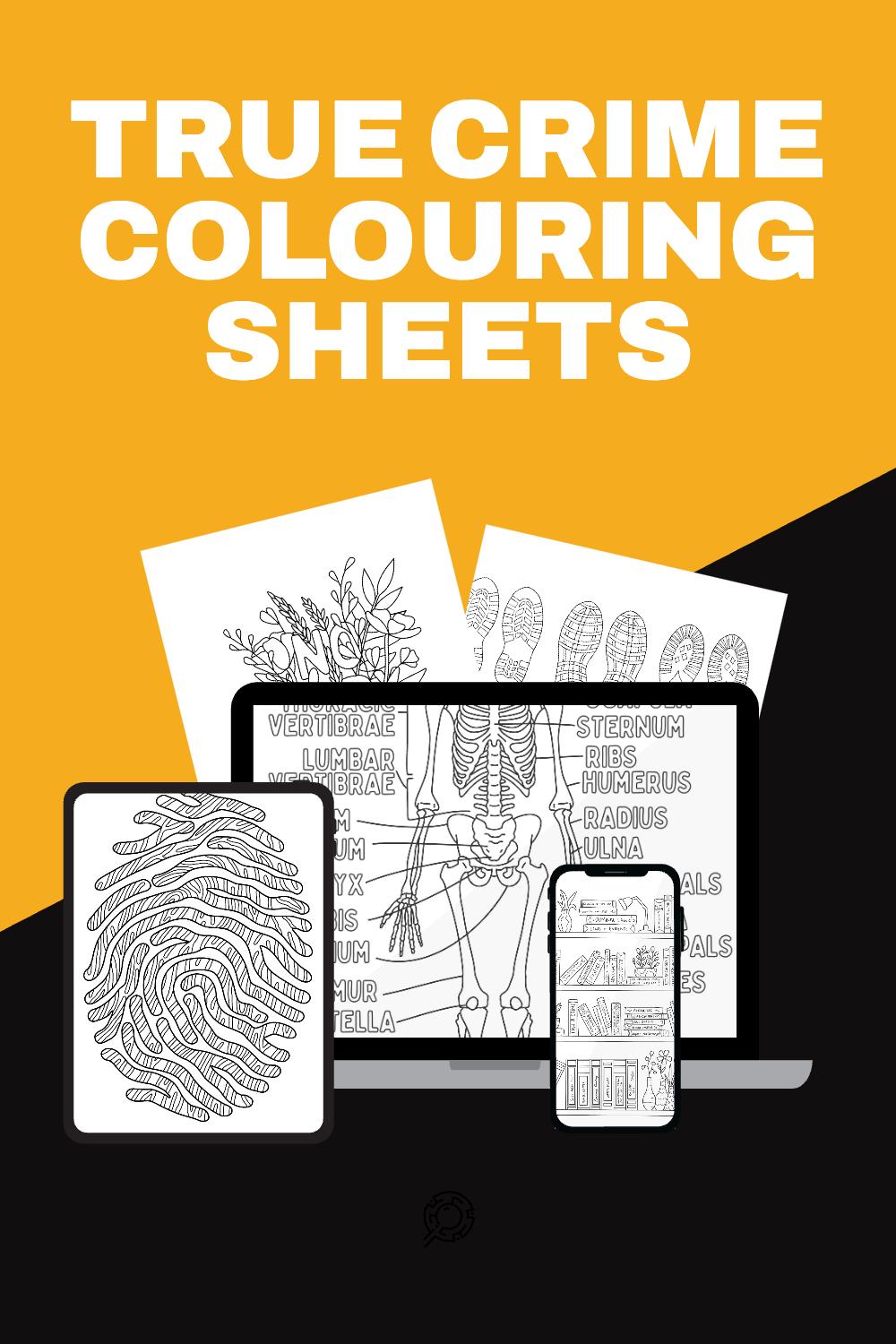 True Crime Colouring Sheets | DIY Detective | Printables - Etsy