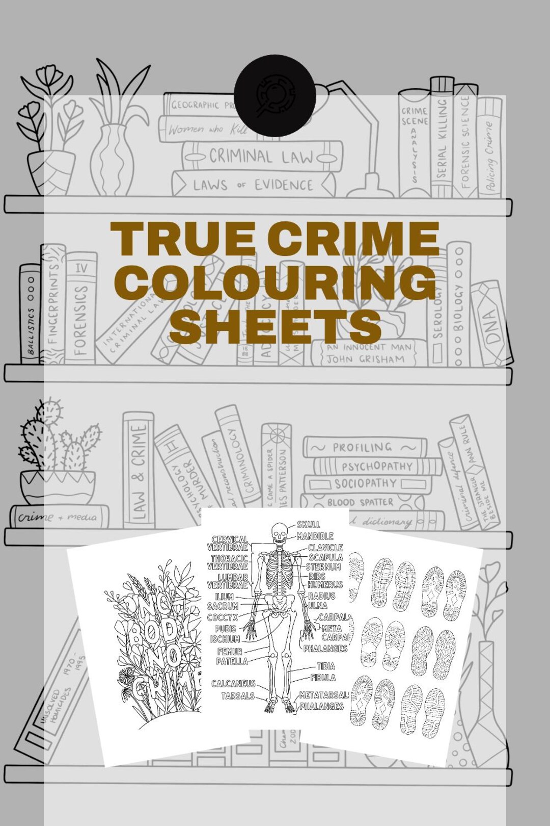 True Crime Colouring Sheets | DIY Detective | Printables - Etsy