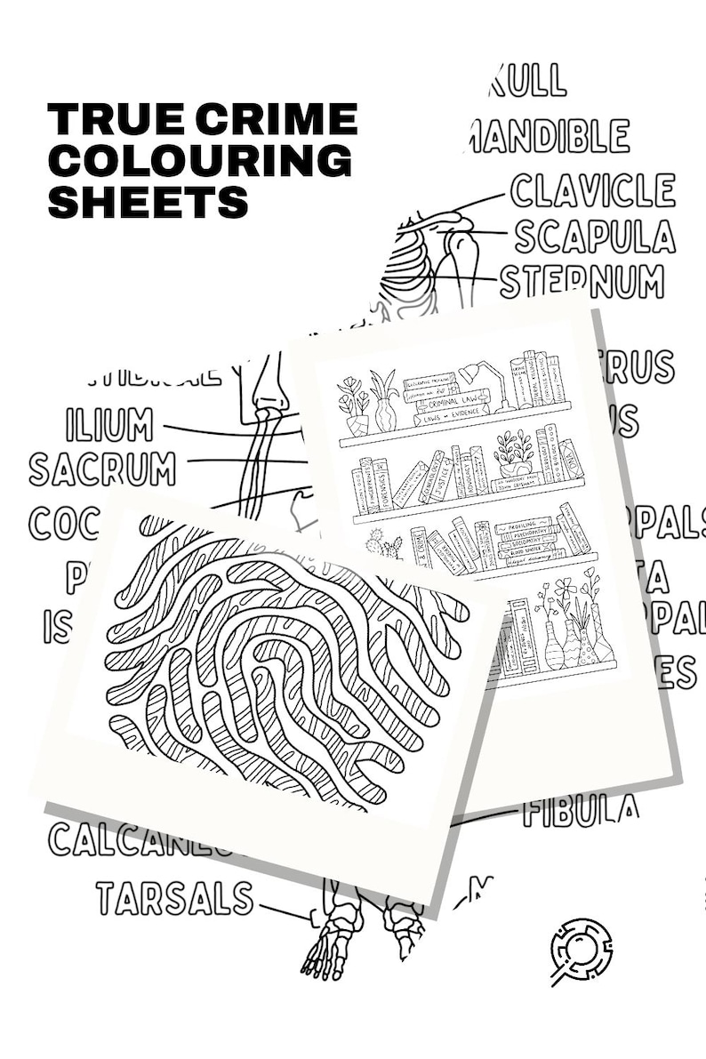 True Crime Colouring Sheets | DIY Detective | Printables - Etsy