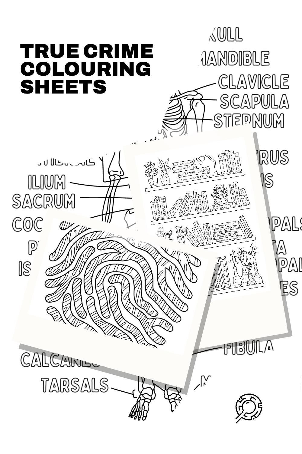 True Crime Colouring Sheets | DIY Detective | Printables - Etsy