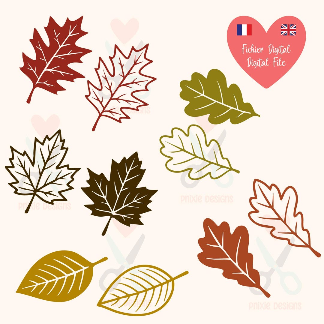 Autumn Leaves SVG Bundle – Cricut Silhouette Cutting Files – Decorative ...