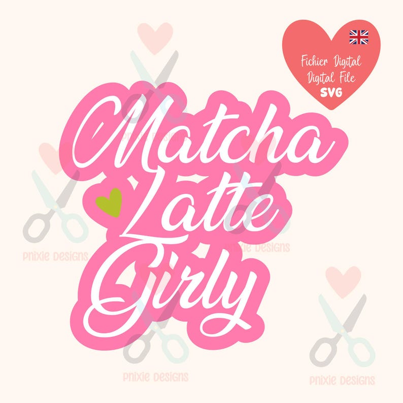 Set of 6 Matcha Hot Latte Quotes – SVG File | Cricut, Silhouette ...