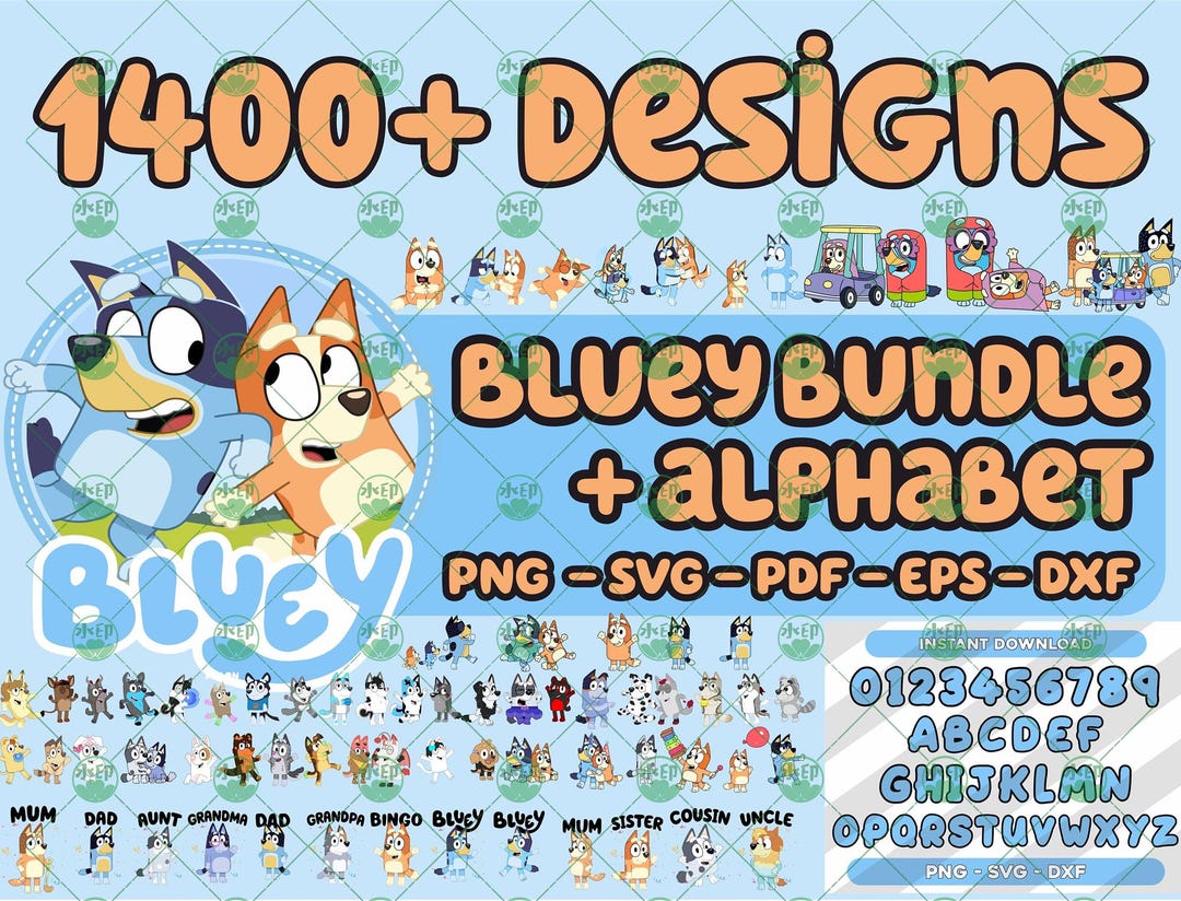 1400+ Mega Bluey Bundle, Bluey Cut Files for Cricut, Bluey Clipart ...