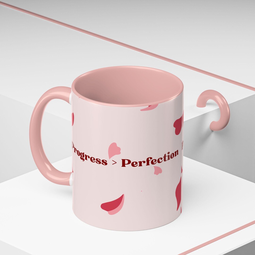 Motivational Coffee Mugs: Progress Over Perfection - Inspirational Desk ...