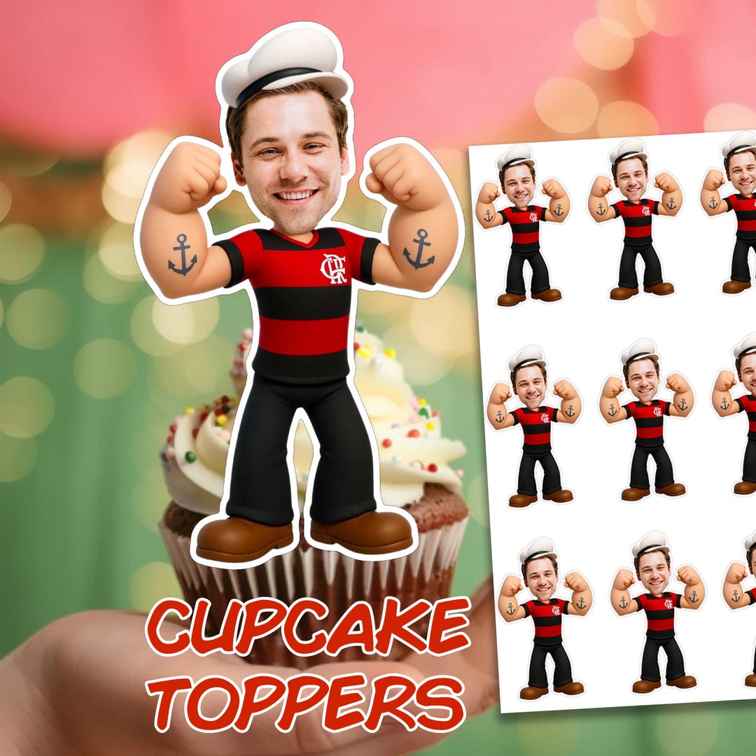Popeye Personalized Cake Topper, Custom Face Toppers, Cartoon Birthday ...