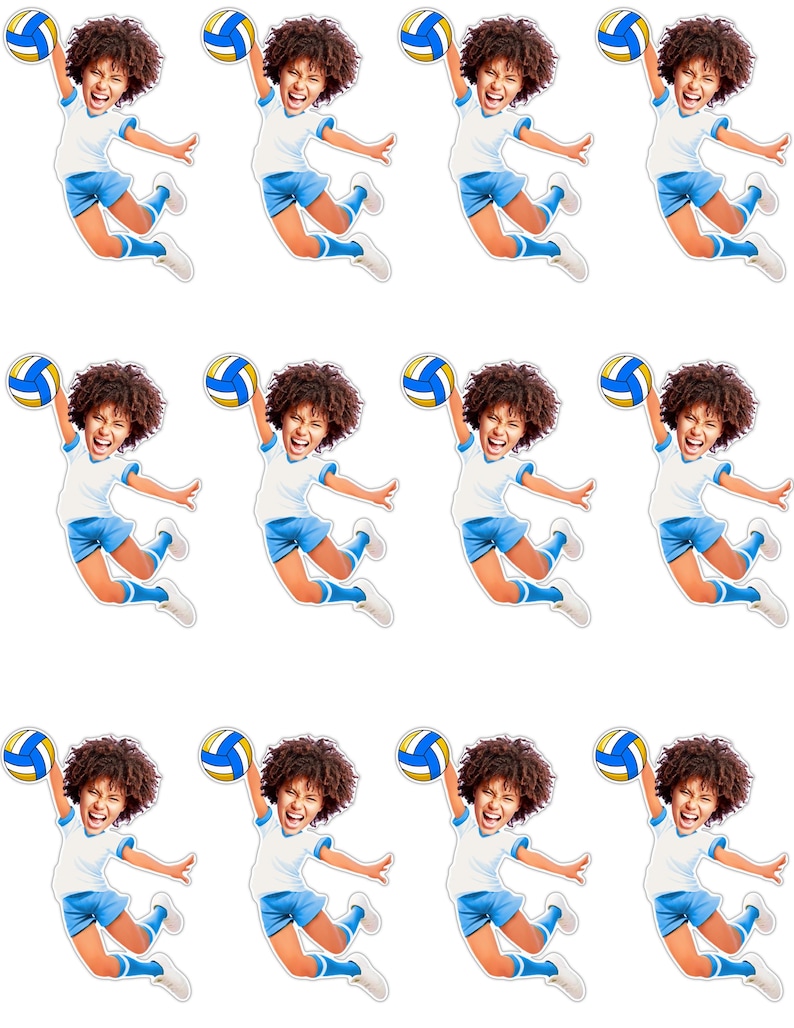 Volleyball Cupcake Toppers – Custom Photo Sports Party Printable ...