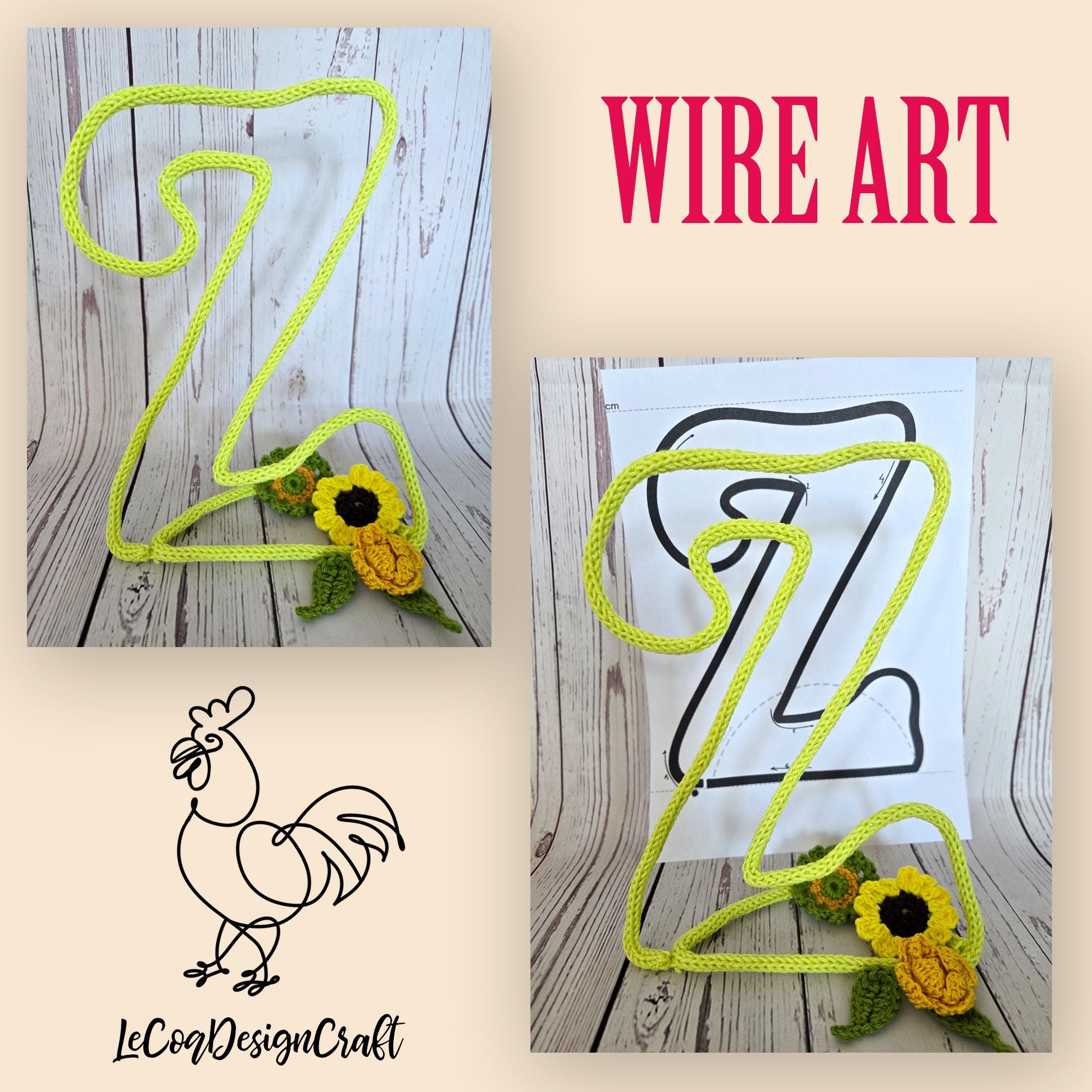 Standing Letter Template Knitted Wire Art: "standing Font" XXL Letters ...
