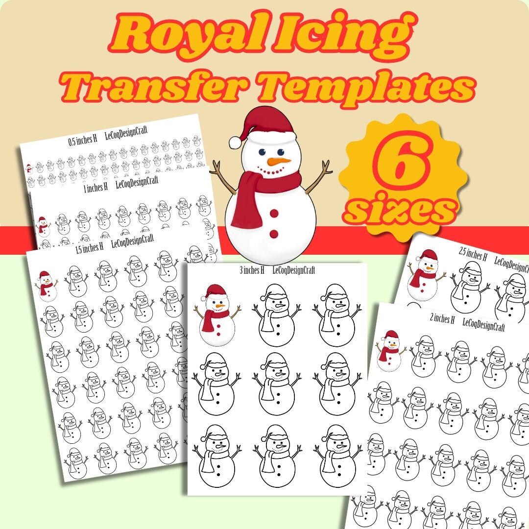 Snowman Royal Icing Transfer Sheet, Christmas Cookie Decorating ...
