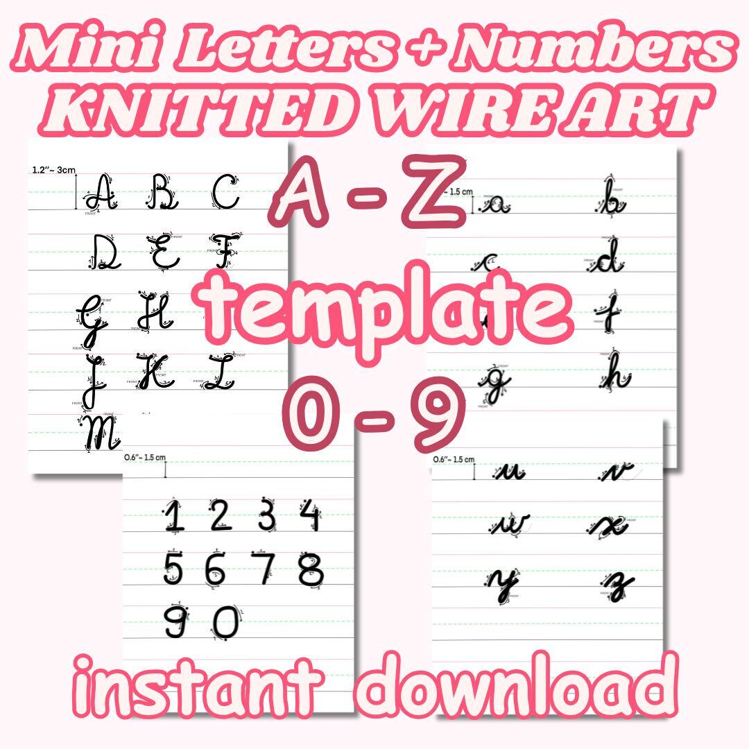 Mini Letter Template for Knitted Wire Art: "numbers WIRE Templates ...