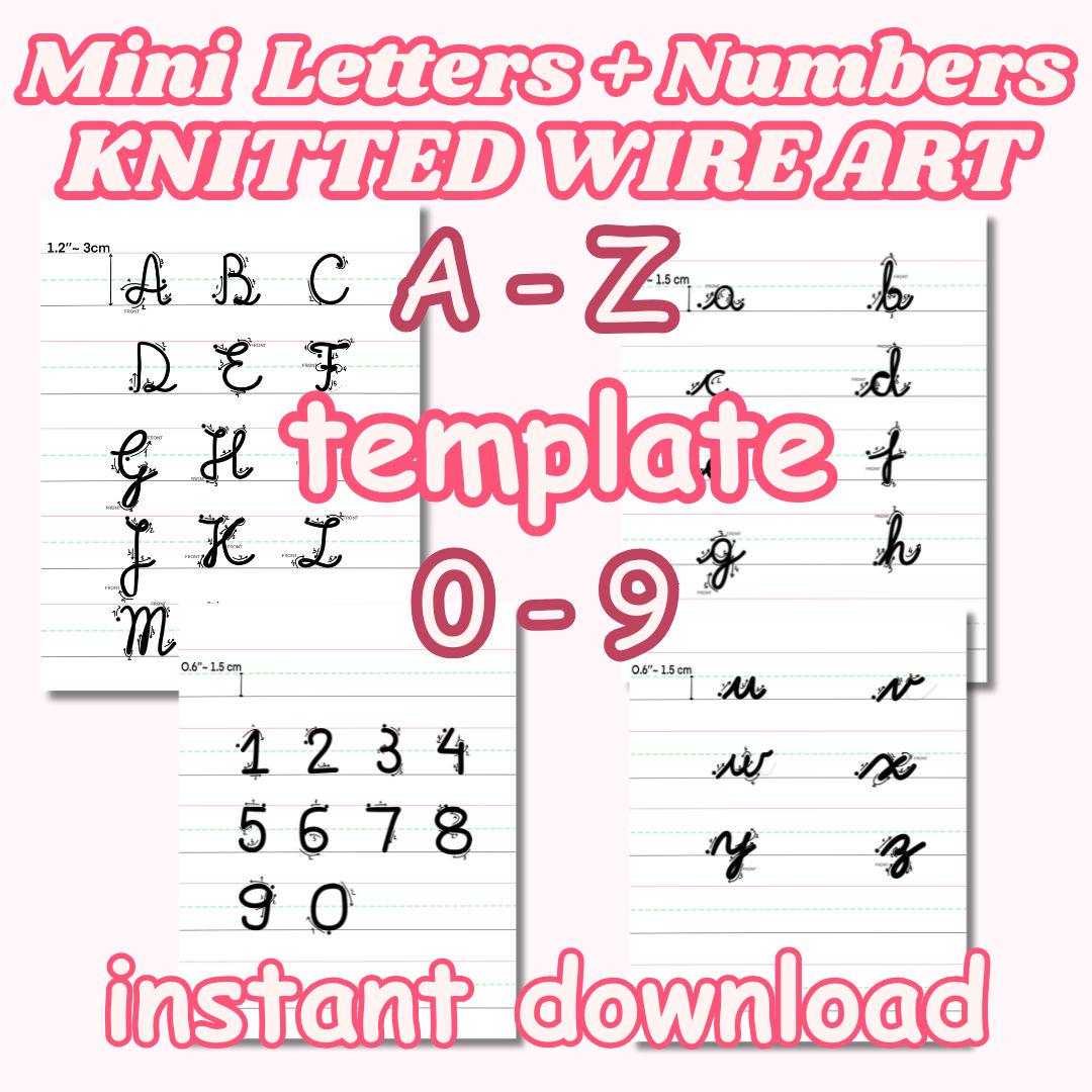 Mini Letter Template for Knitted Wire Art: "numbers WIRE Templates ...