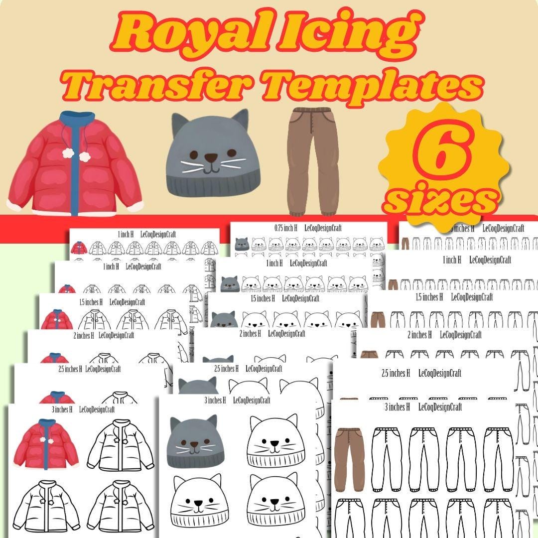 Winter Royal Icing Transfer Sheet, Sweater Cookie Decorating Transfer ...