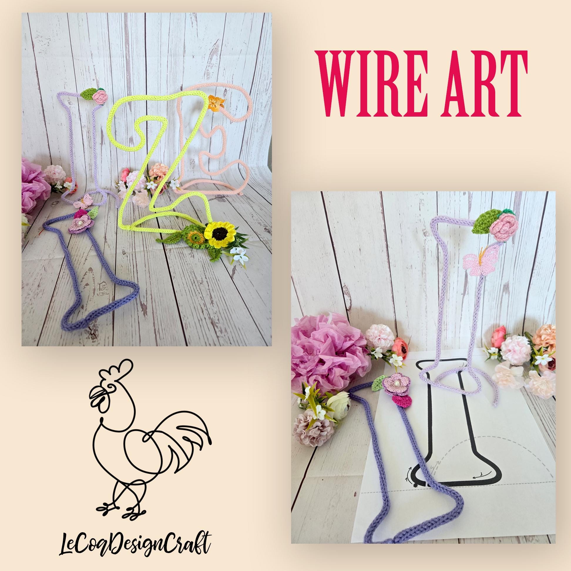 Standing Letter Template Knitted Wire Art: "standing Font" XXL Letters ...